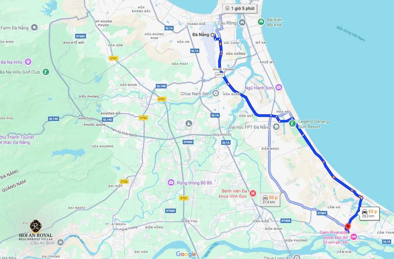 How far is Hoi An from Da Nang? Routes and travel time